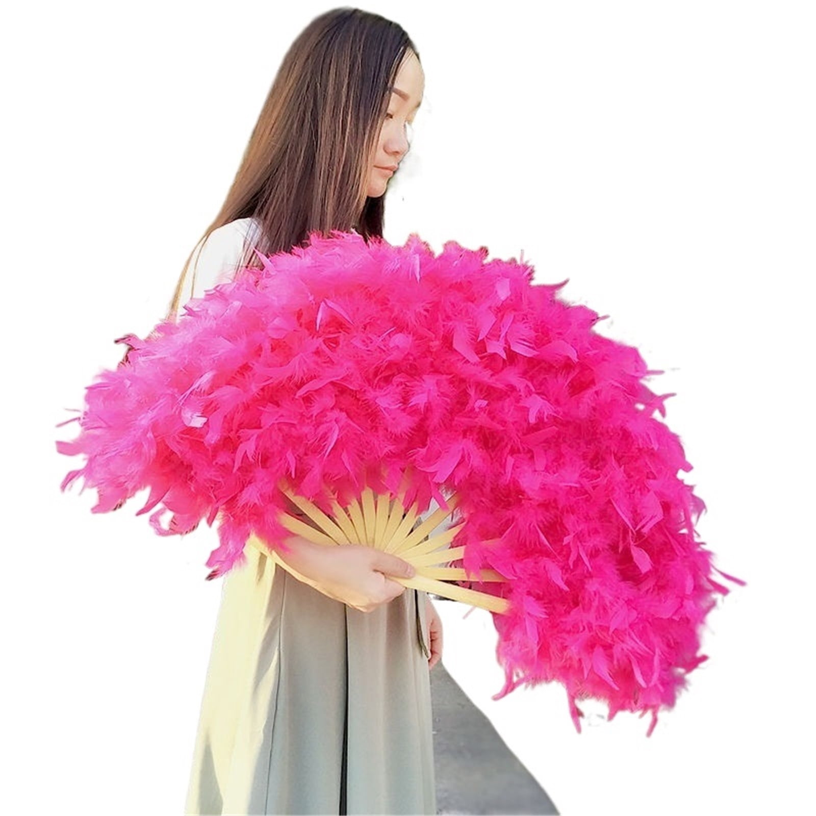 70*40cm Large Feather Fan Stage Performance Dance Fan Photography Props ...