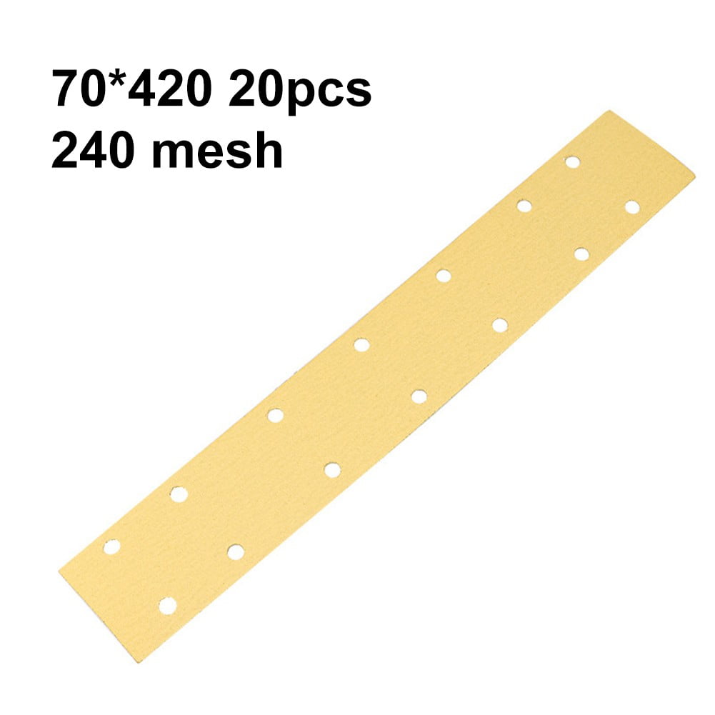 70*420mm Square Sry Sandpaper 14 Holes Hand Planer Yellow Sand Grinding ...