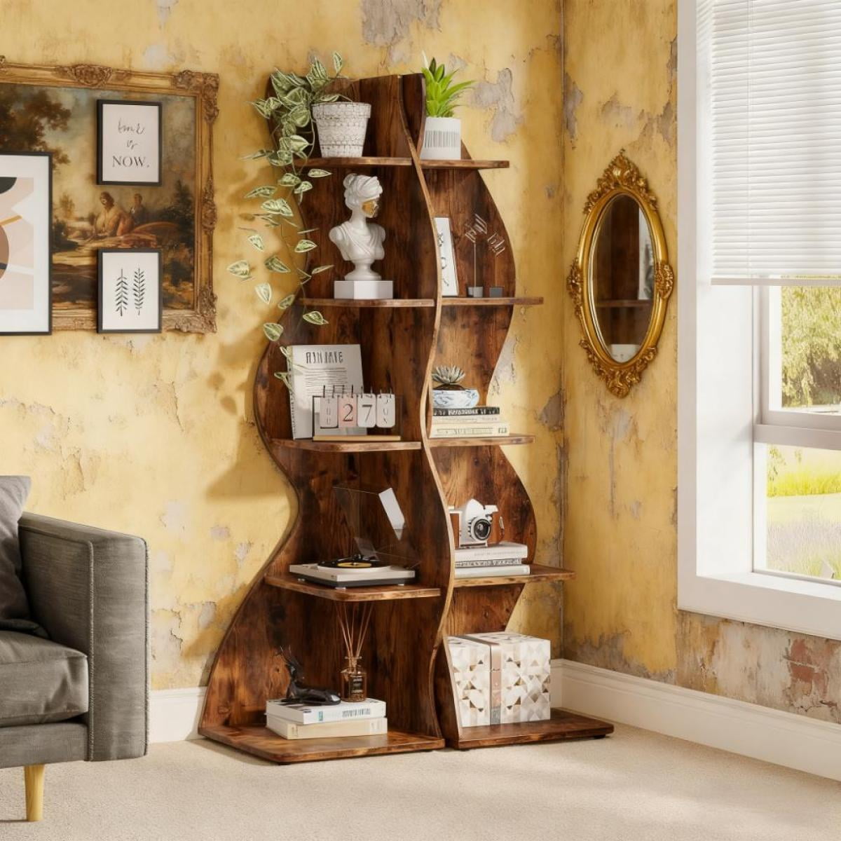 70.5" (50x48x179cm) 5-Tier White Shelving Unit - Modern Sea Grass ...