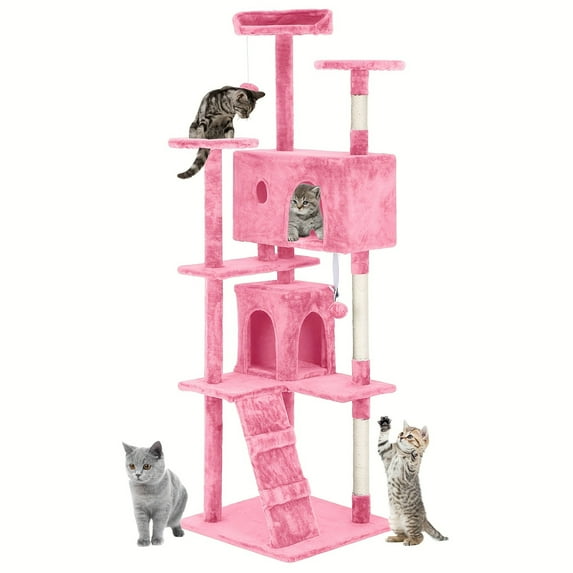70/54" Large Multi-Level Cat Tree Tower - Indoor Cat Activity Center ...