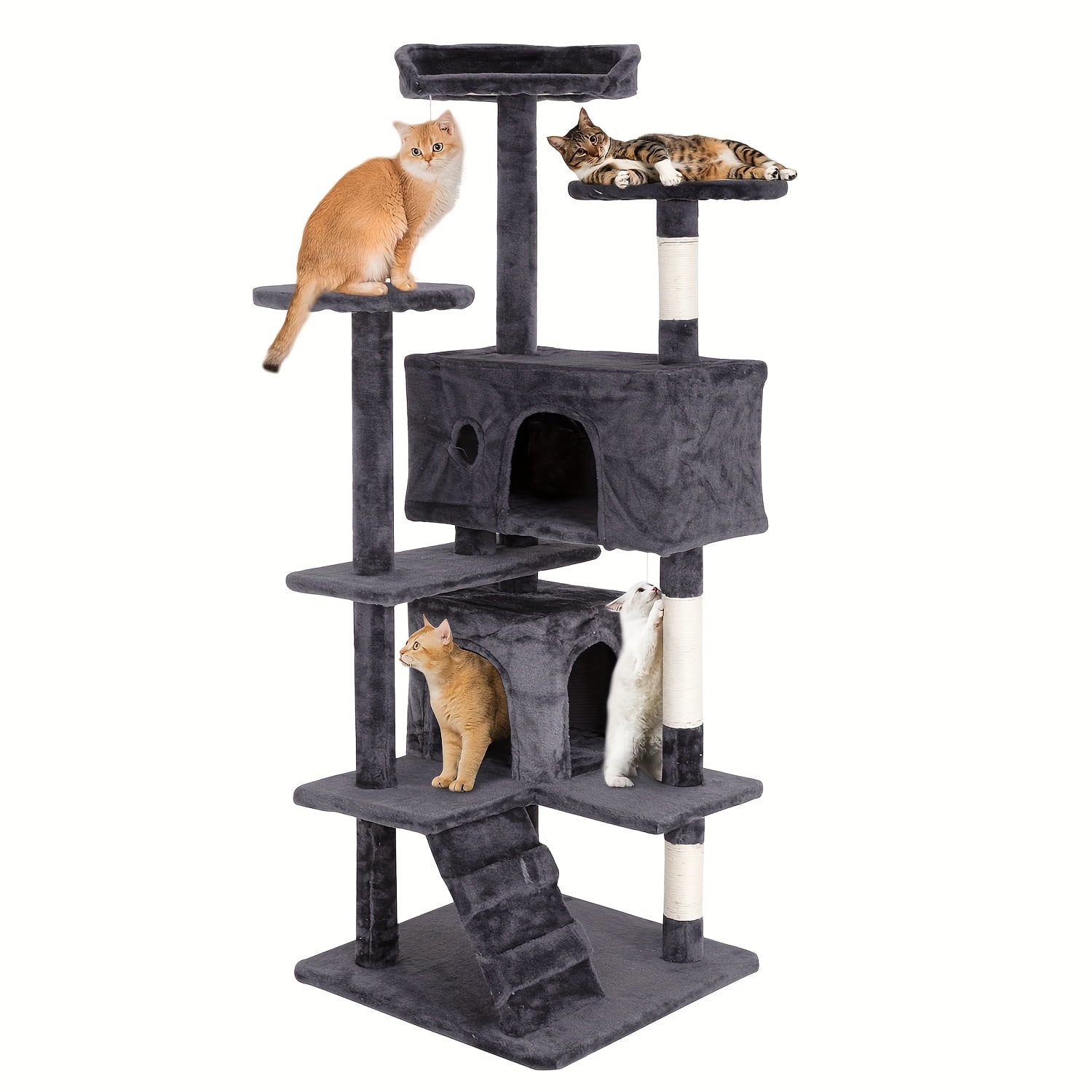 70/54" Large Multi-Level Cat Tree Tower - Indoor Cat Activity Center ...