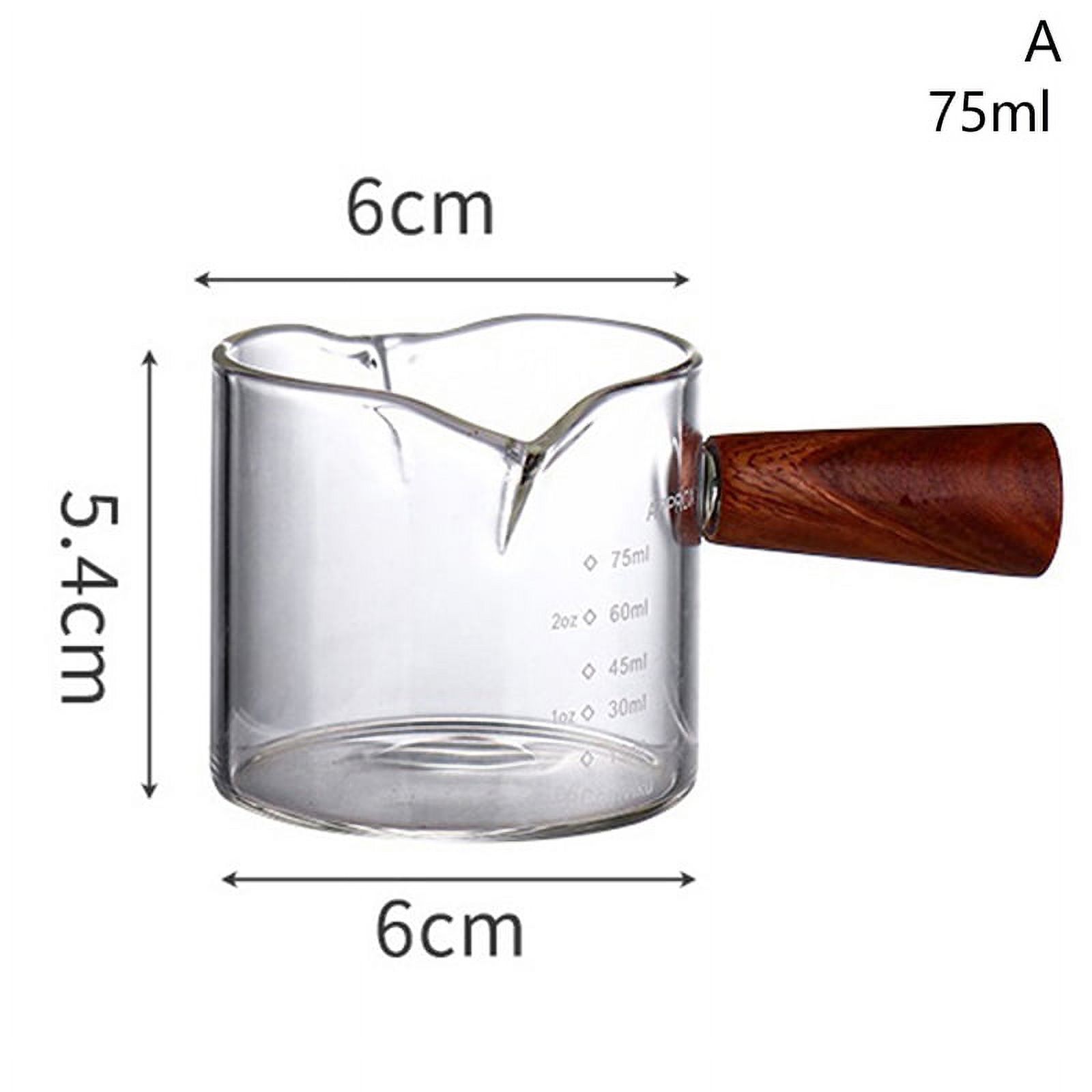 70/75ml Espresso Shot Glass Double Spout Glass Measuring Cup Heat ...