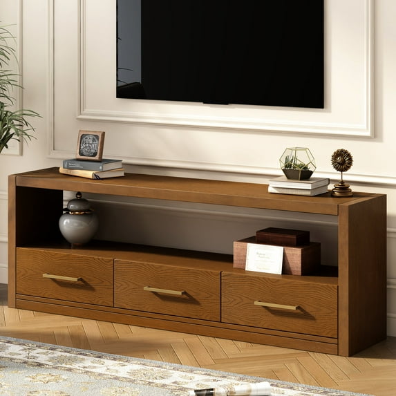 70 - 79 Inch TV Stand, 3 Drawers, MDF Construction | Classic Look ...