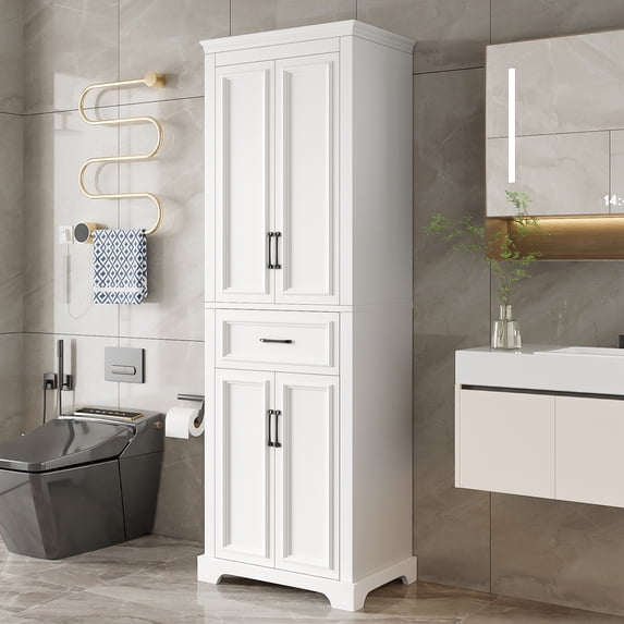 70.8” Freestanding Bathroom Vanity – 4 Doors, 1 Drawer, Modern Design ...
