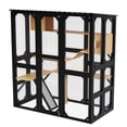70.8" H Large Catio Outdoor Cat Enclosure Wooden Walk-in Cat House for ...