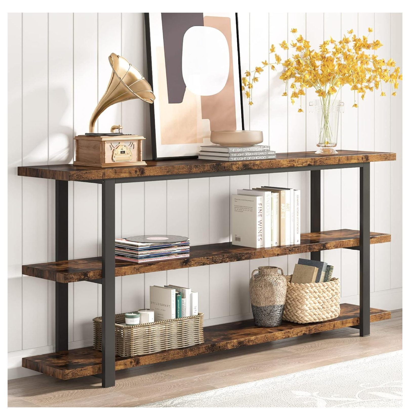 70.8 Inch Extra Long Console Table for Entryway, Narrow Hallway Table ...