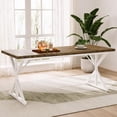 70.8 Inch Rectangular Dining Table for 6-8 People, Farmhouse Kitchen ...