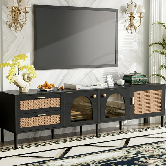 70.8'' Rattan TV Stand for Bedroom Use | Cable Management, High Quality ...