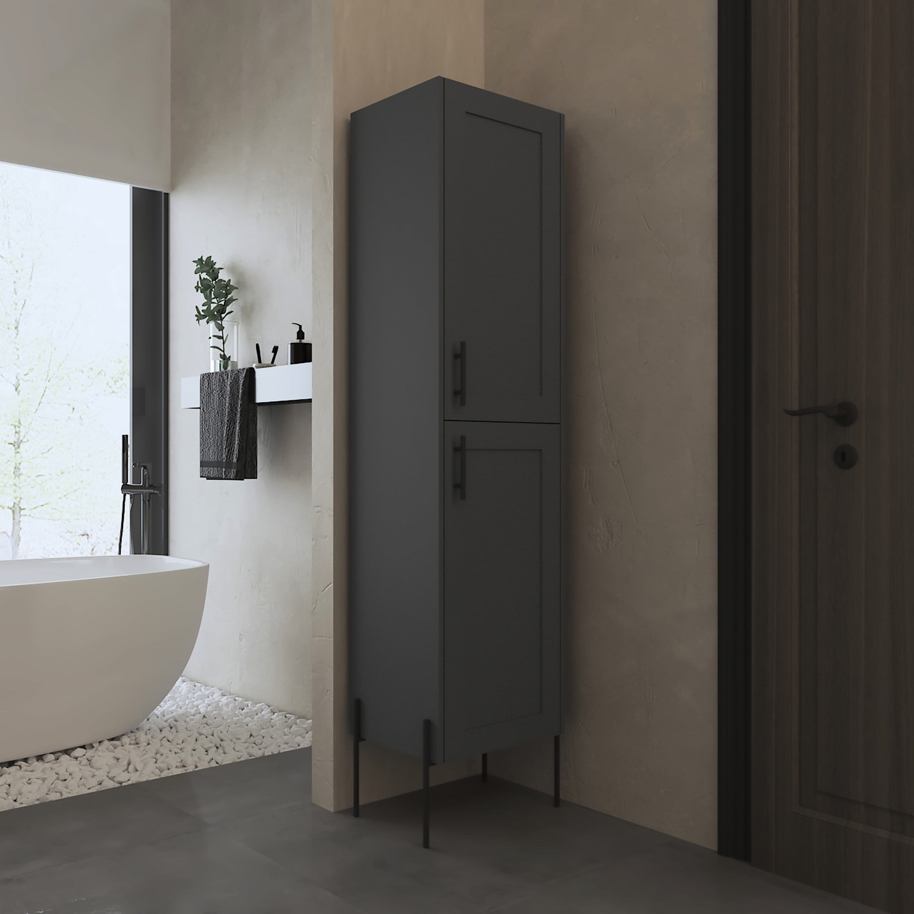 70.8" Tall Cabinet | Shaker Doors for Timeless Appeal | Adjustable ...