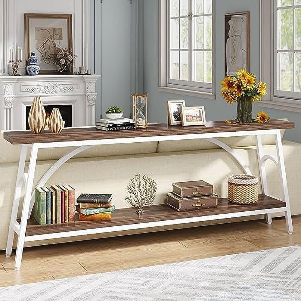 70.8\u201DSofa Tables Extra Long Console Tables for Entryway 2 Tier TV ...