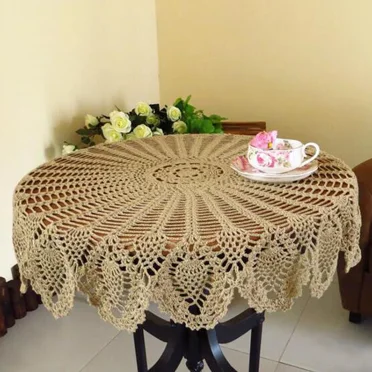 Yanluna Handmade Crochet Tablecloth Nice Hand Crochet Dinner Round ...