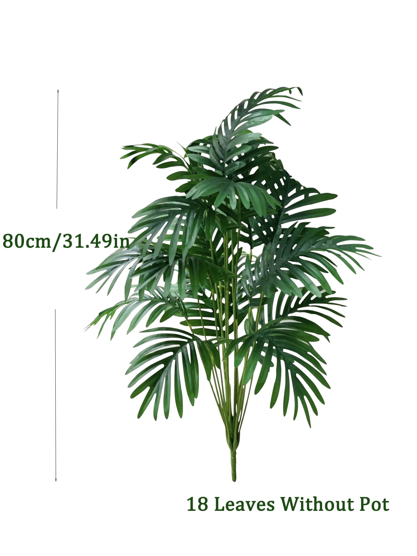 70-80cm Large Artificial Palm Tree Tropical Green Leaves Fake Plants ...