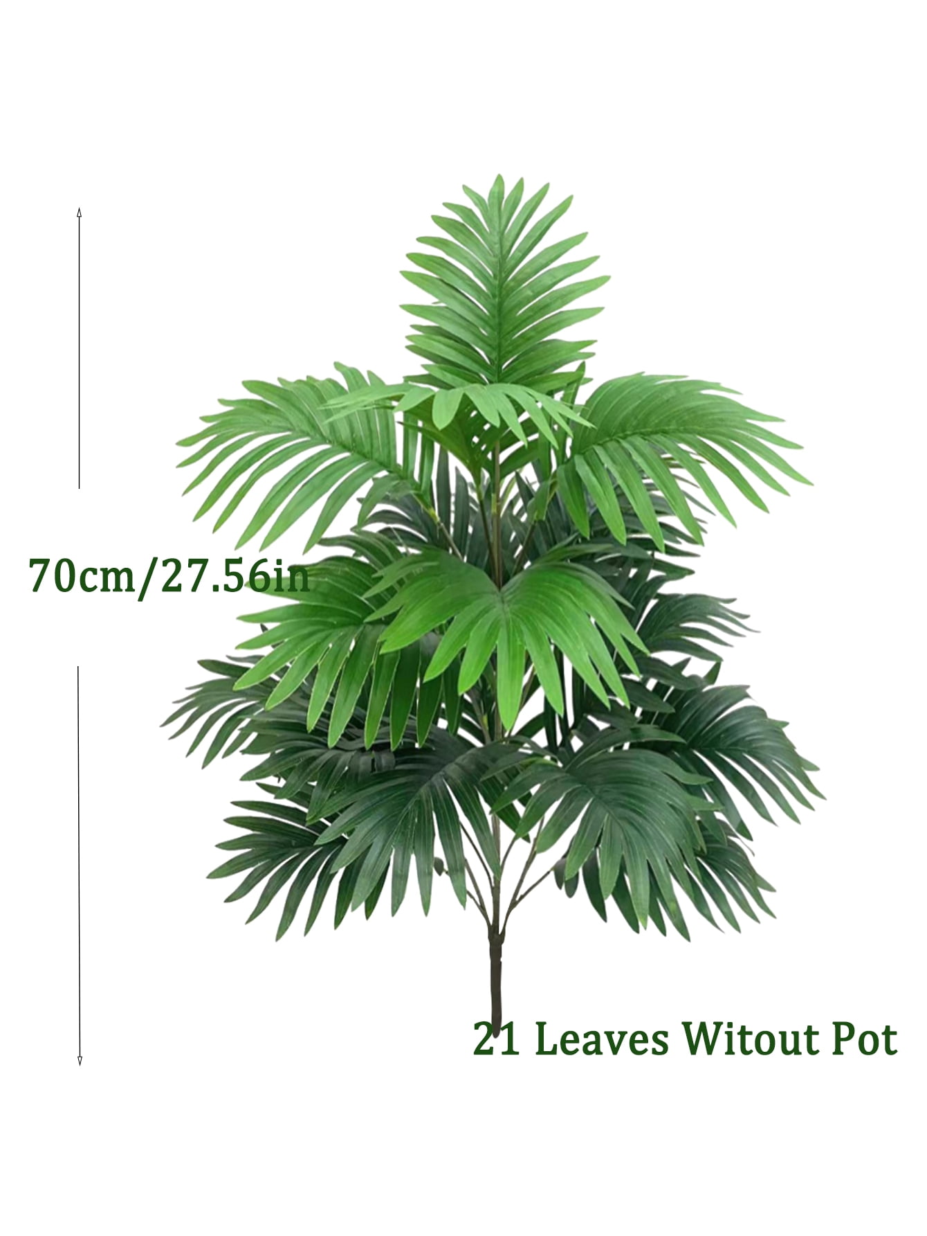 70-80cm Large Artificial Palm Tree Tropical Green Leaves Fake Plants ...