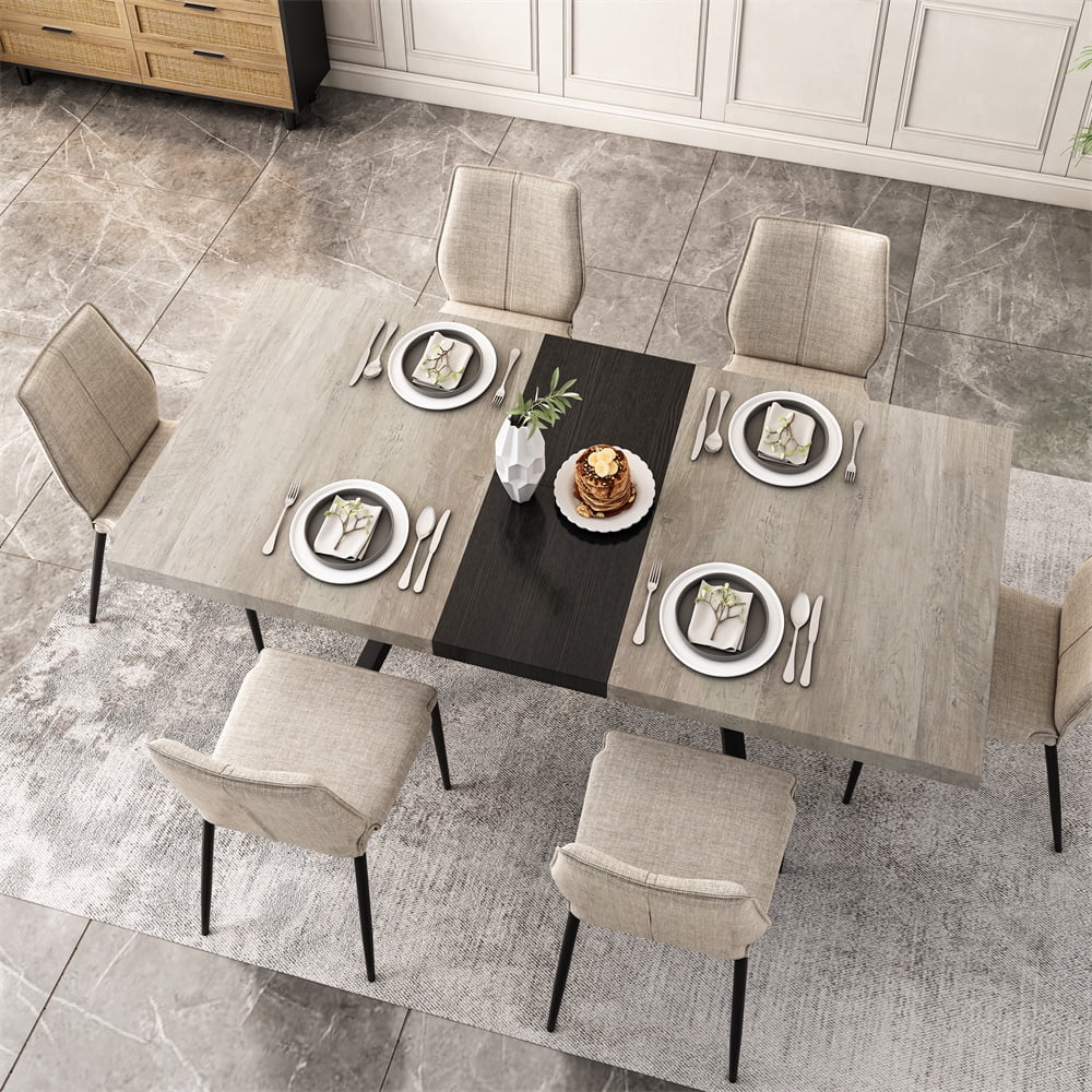 70.86" Large Farmhouse Stretch Dining Table, Rectangular Rustic Kitchen ...