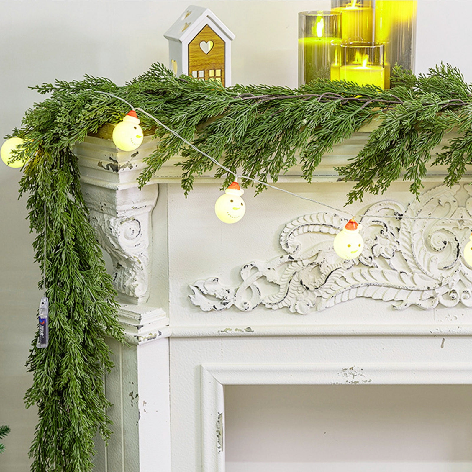 70.86inch long Christmas Cedar Garland, Thick Green Cypress Garlands ...