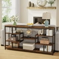 70.87" Console Table with Open Storage Shelves, 5-Tier Narrow Long ...