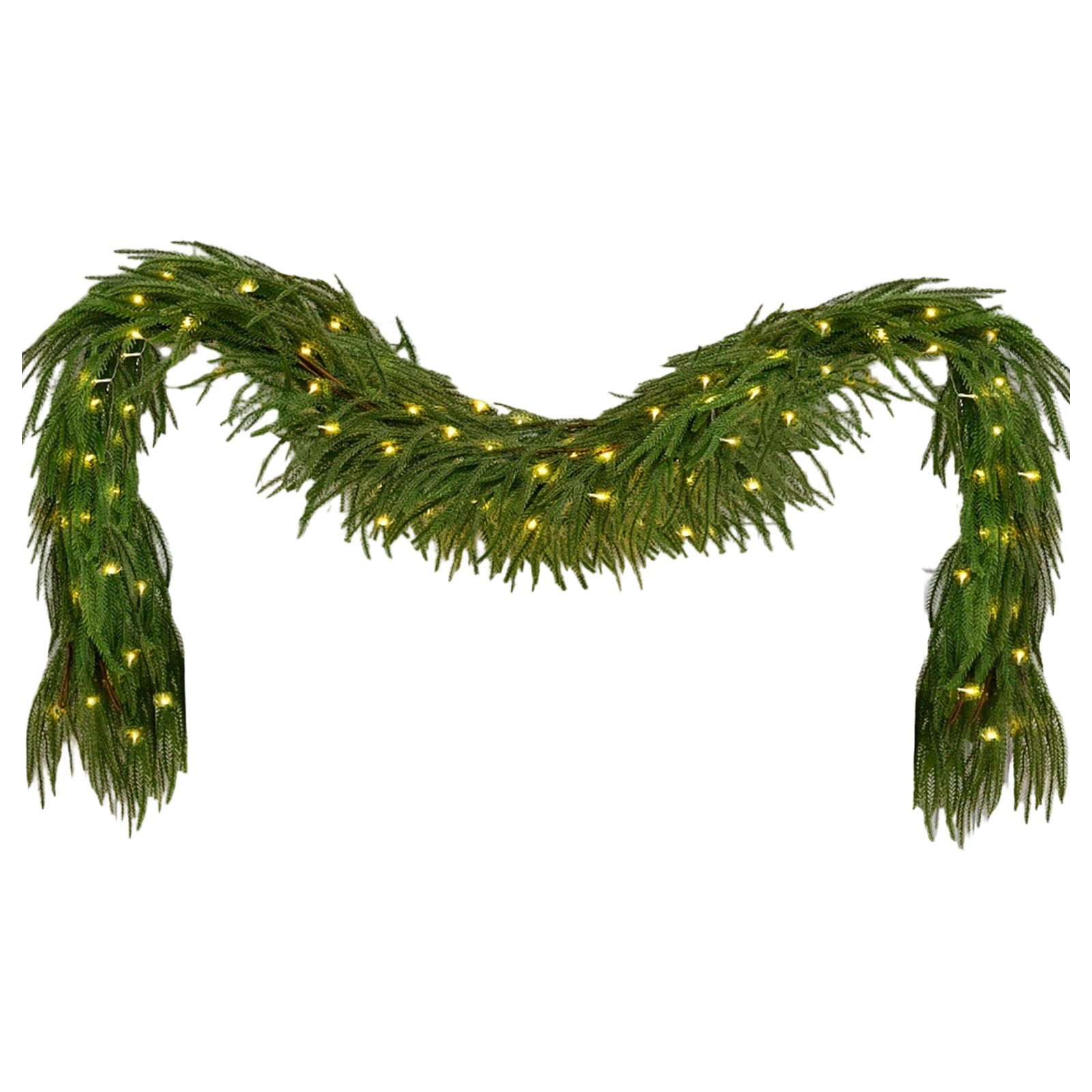 70.87 Inch Artificial Chirstmas Cedar Garland Faux Xmas Pine Garland ...
