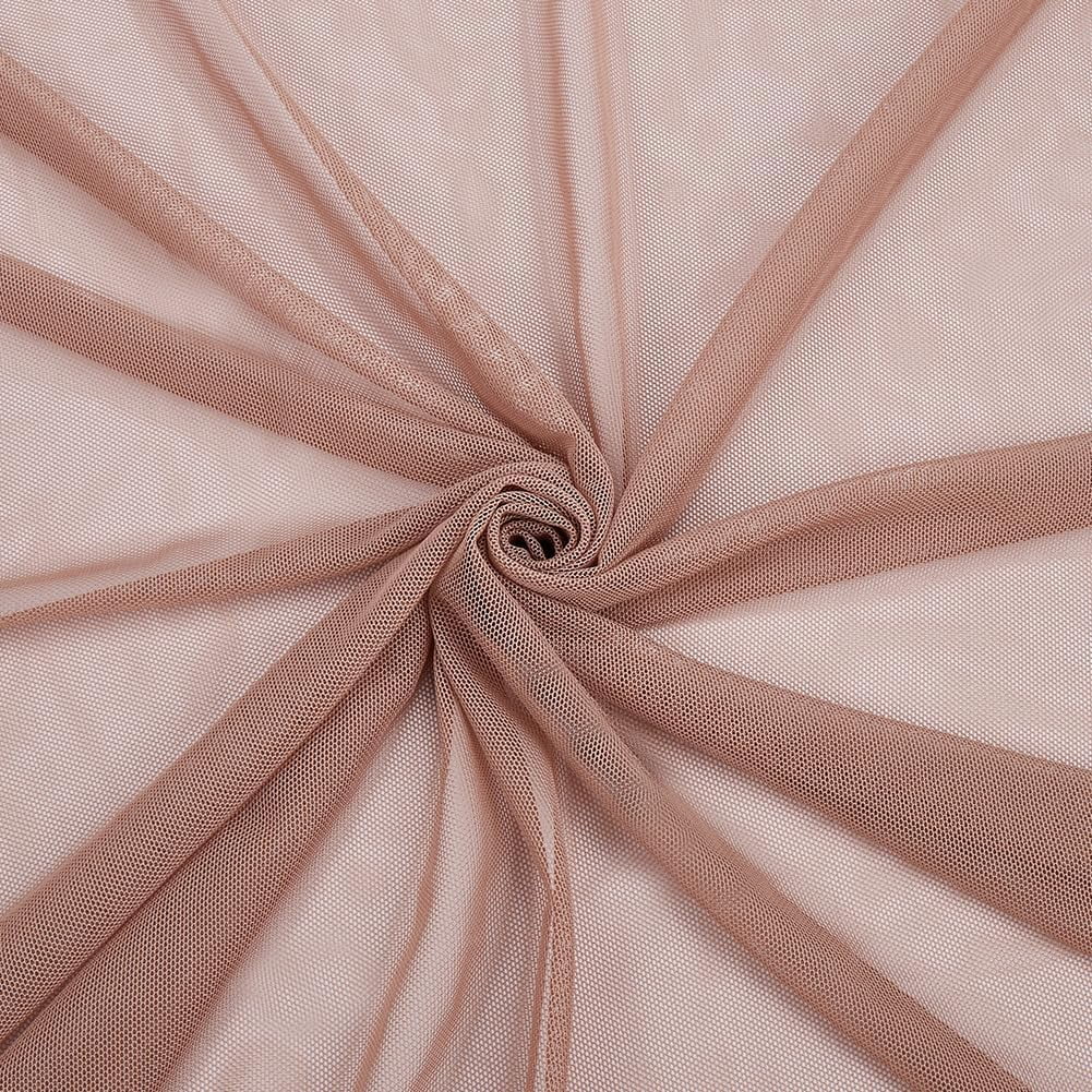 70.87 Inch Brown Netting Mesh Fabric Soft Voile Solid Sheer Tulle ...