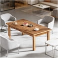 70.87 Inch Rustic Wood Dining Table, Walnut Conference Table for Home ...