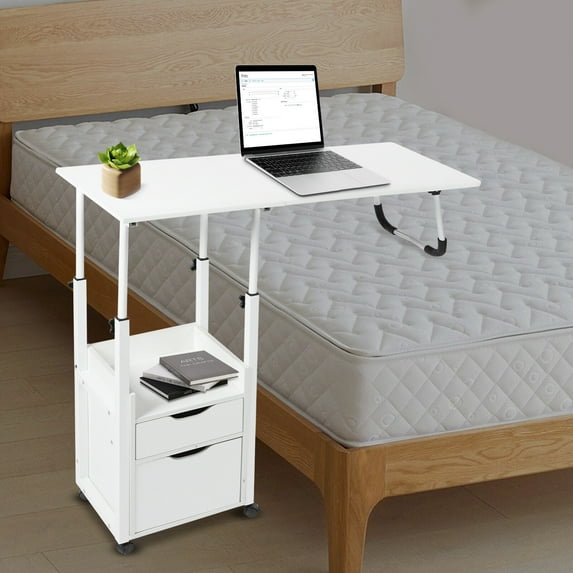 70-88cm Adjustable Movable Bedside Table Overbed Table Assembly Free ...