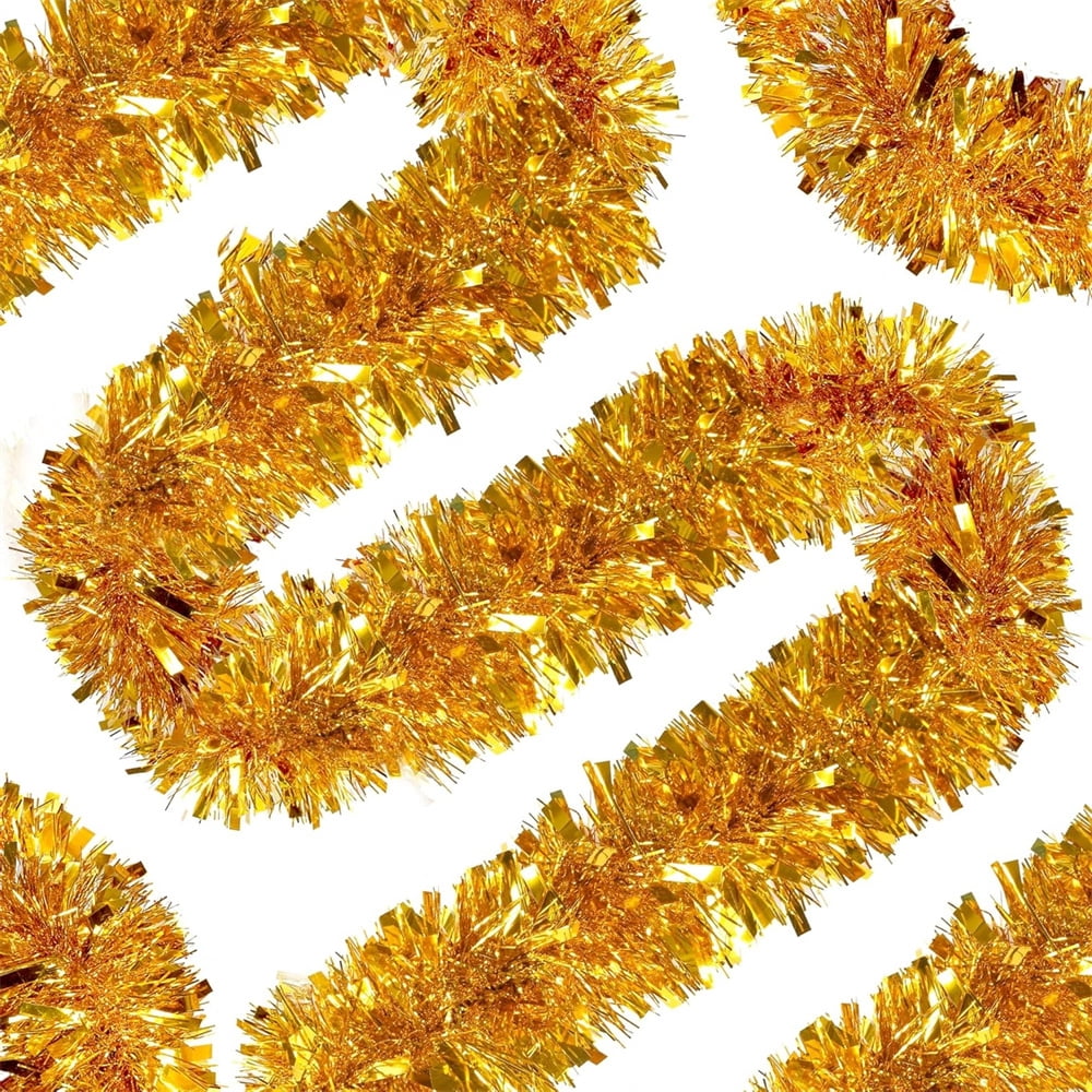 70.8Inch Christmas Tinsel Ribbon,6 Holiday Metalic Decorations, Twist ...