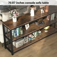70.9" 3 Tiers Console Table Narrow Long Sofa Table with Storage Shelves ...