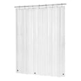 70.9"×70.9" Vertical Striped PEVA Shower Curtain with Hooks, Waterproof ...