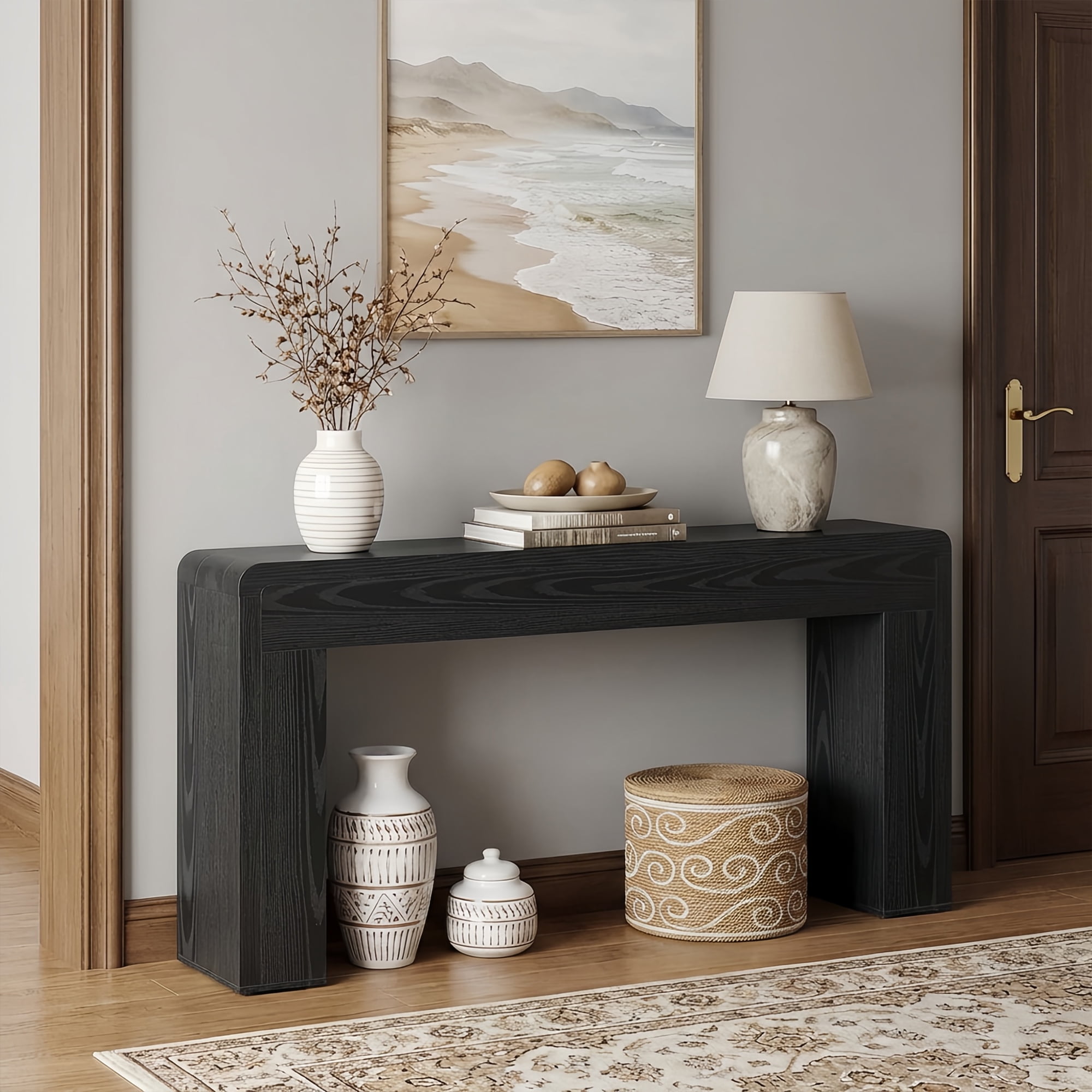 70.9" Extra Long Farmhouse Rustic Console Table, Wooden Behind Couch ...