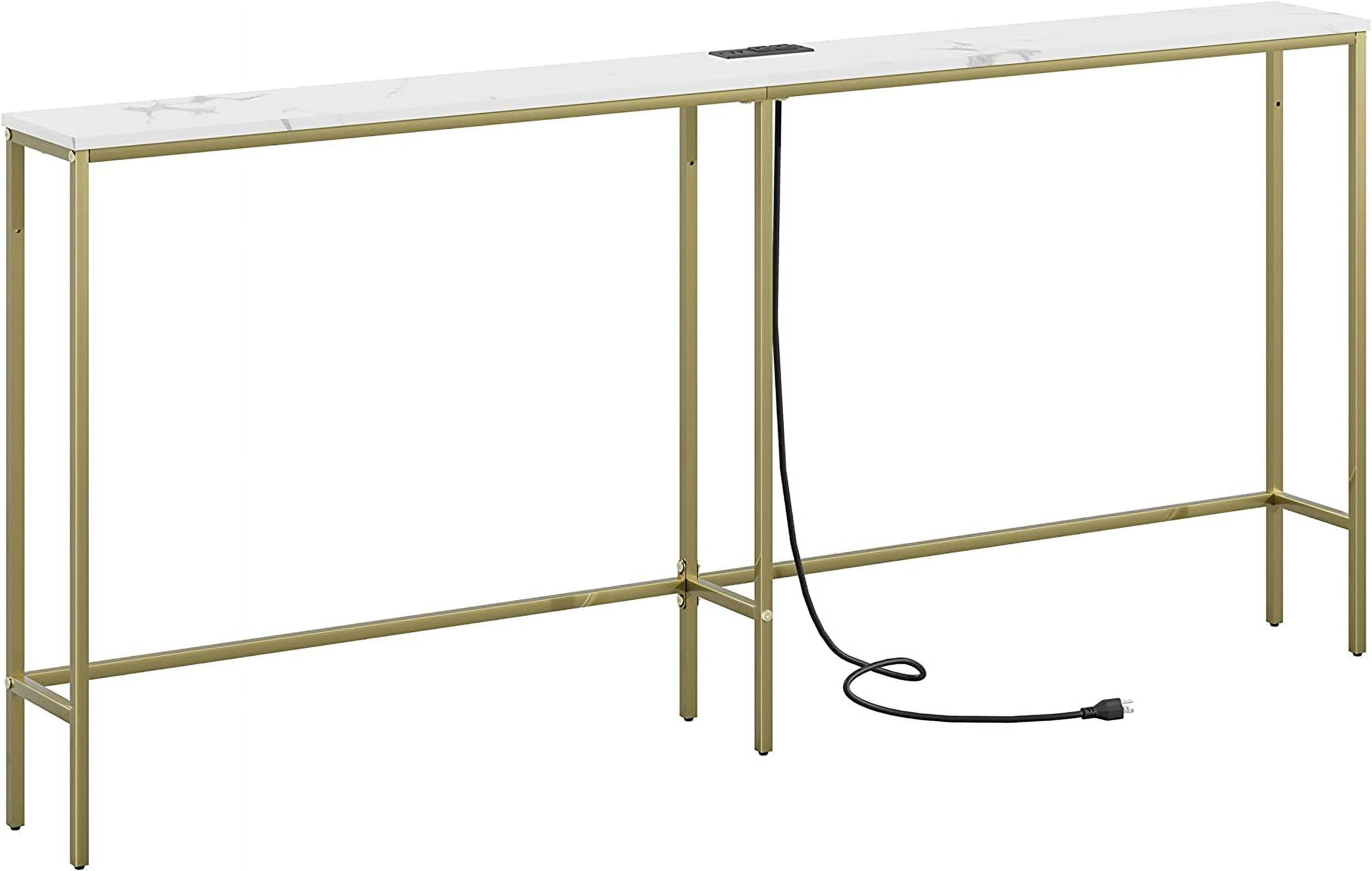 70.9 Inch Console Table with Power Outlet,Modern Narrow Long Sofa Table ...