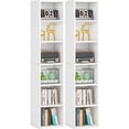 70.9 Inch Tall Narrow Bookcase Corner Bookshelf 6 Tier Cube Display ...