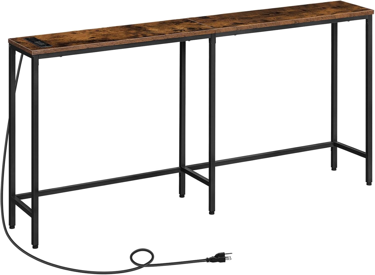 70.9 Inches Console Table with 2 Power Outlets and 2 USB Ports, Extra ...