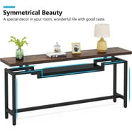 70.9 Long Sofa Console Table with 2 Drawers for Entryway Behind Couch Hall Foyer, White Walnut ...