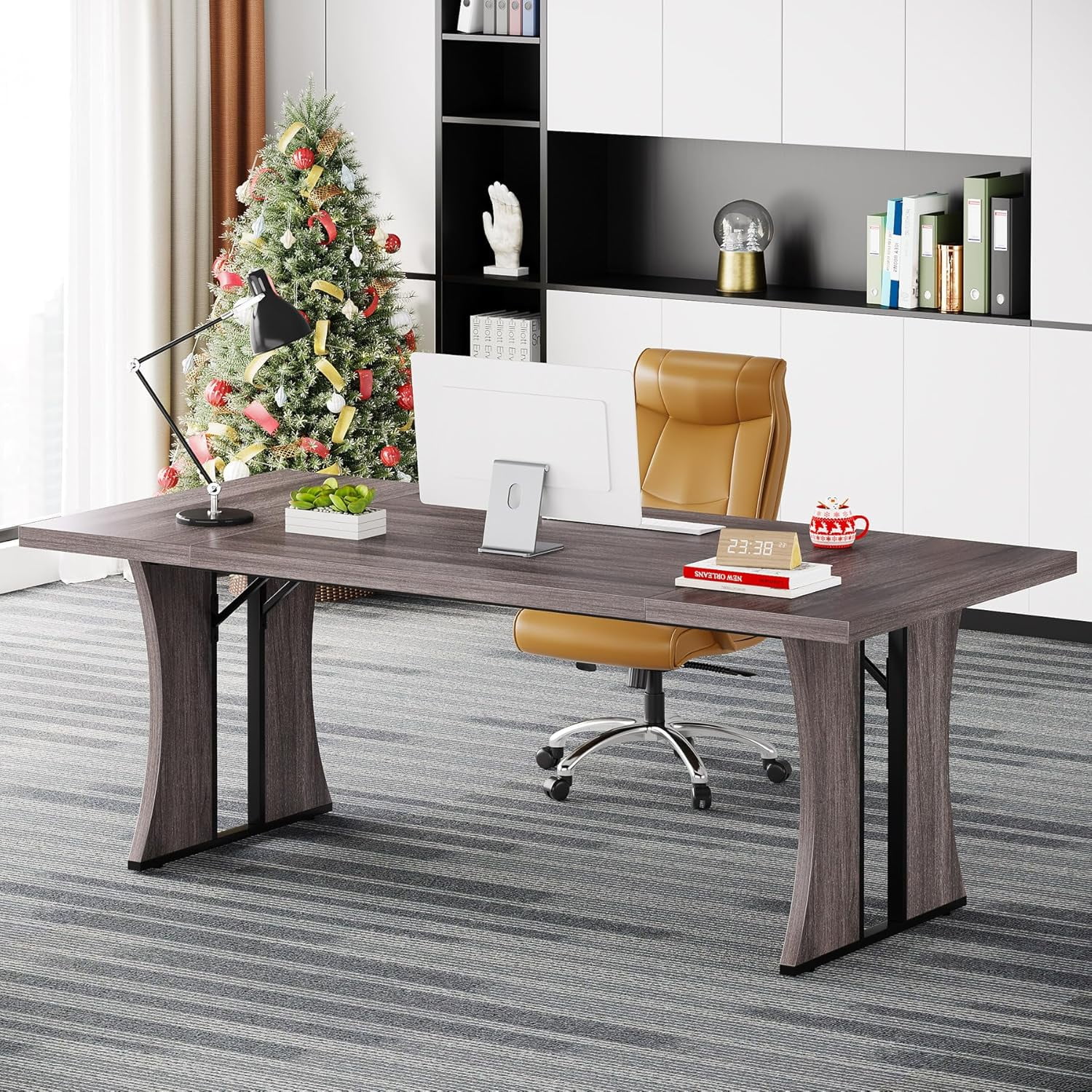 70.9 inch Simple Office Computer Desk, Large Executive Desk, Modern ...