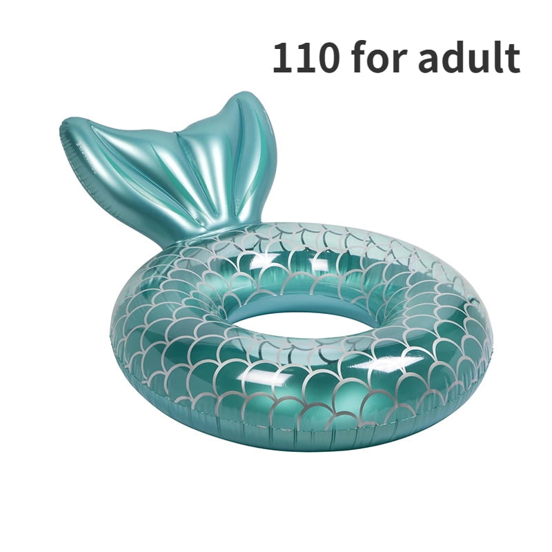 70/90/110 Inflatable Mermaid Swimming Ring Kids Adults Swimming Circle ...
