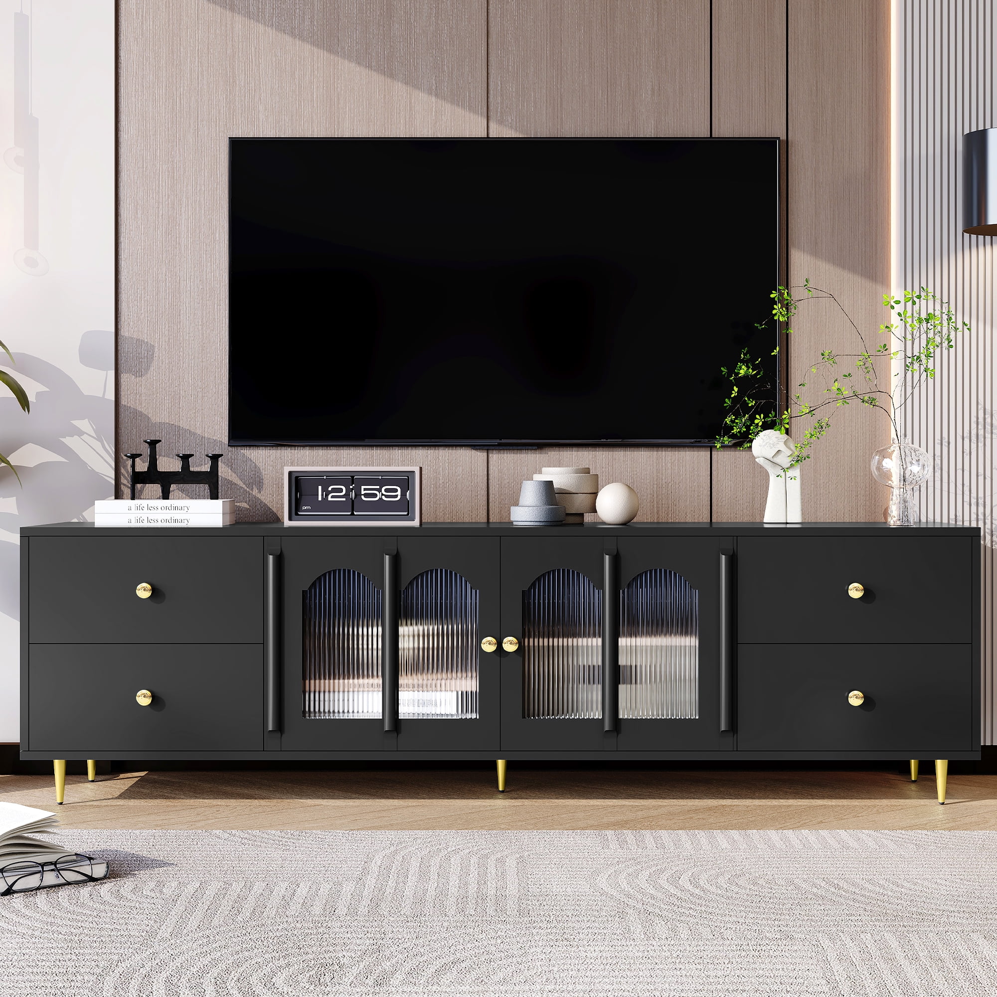 70.9in TV Stand for TVs Up To 75 Inch, Television Stands Entertainment ...