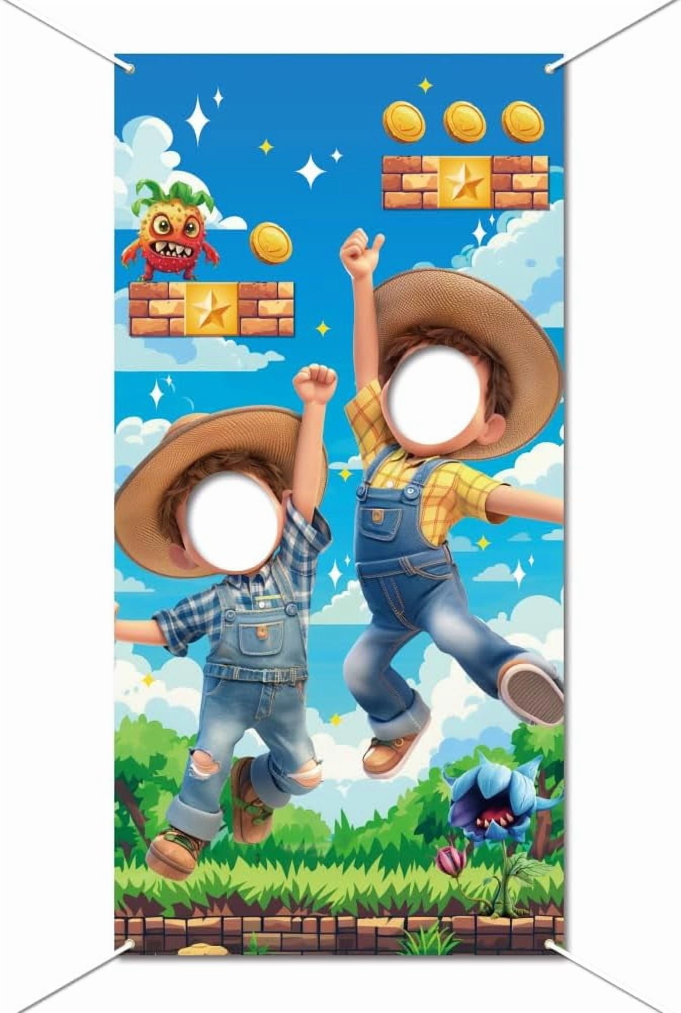 70.9x35.4 Inch Game Brothers Photo Backdrop Cartoon Brothers ...