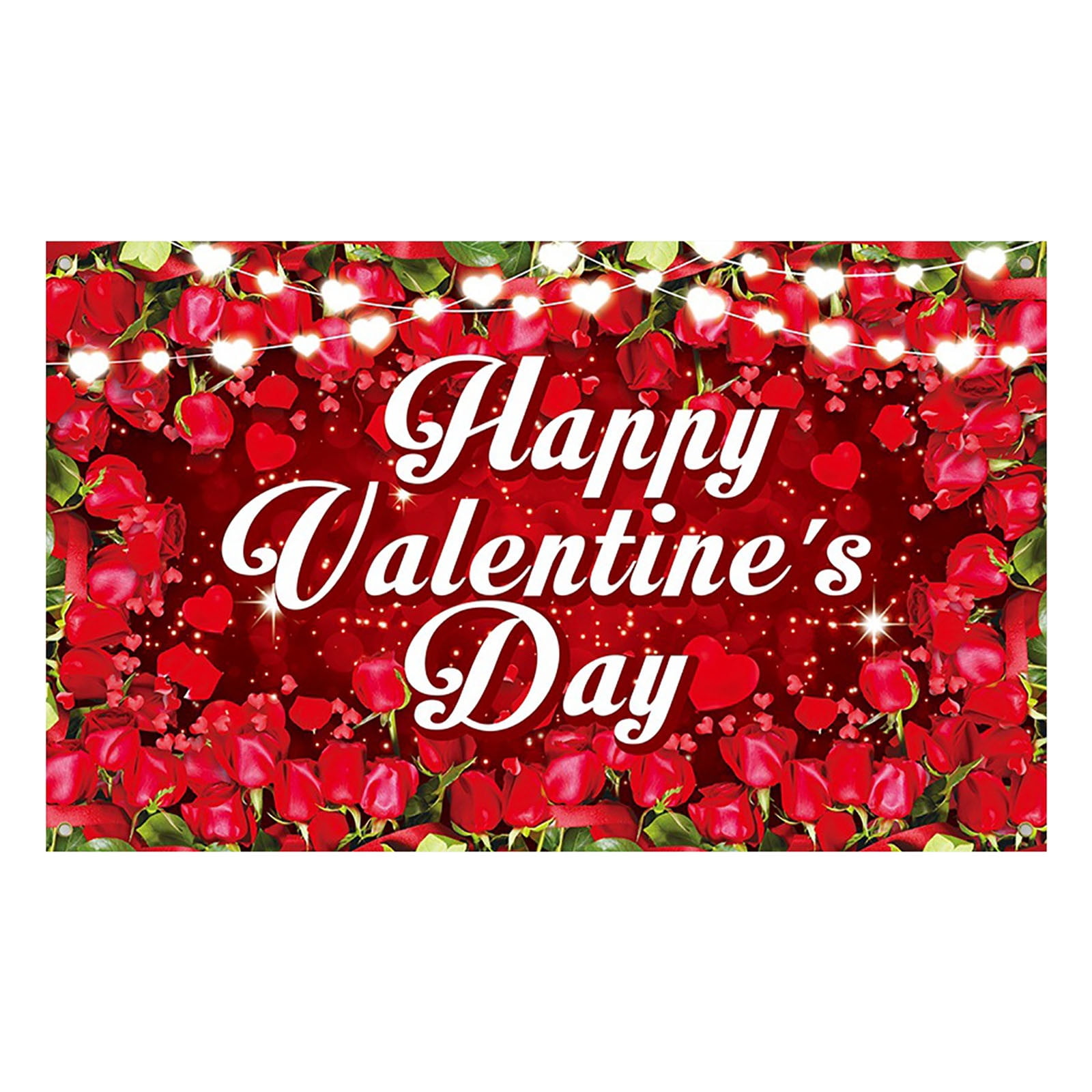 70.9x43.3in Valentine's Day Backdrop - Red Rose & Heart Photography ...