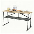 70" Adjustable Height Table with Locking Casters & Sliding Track ...