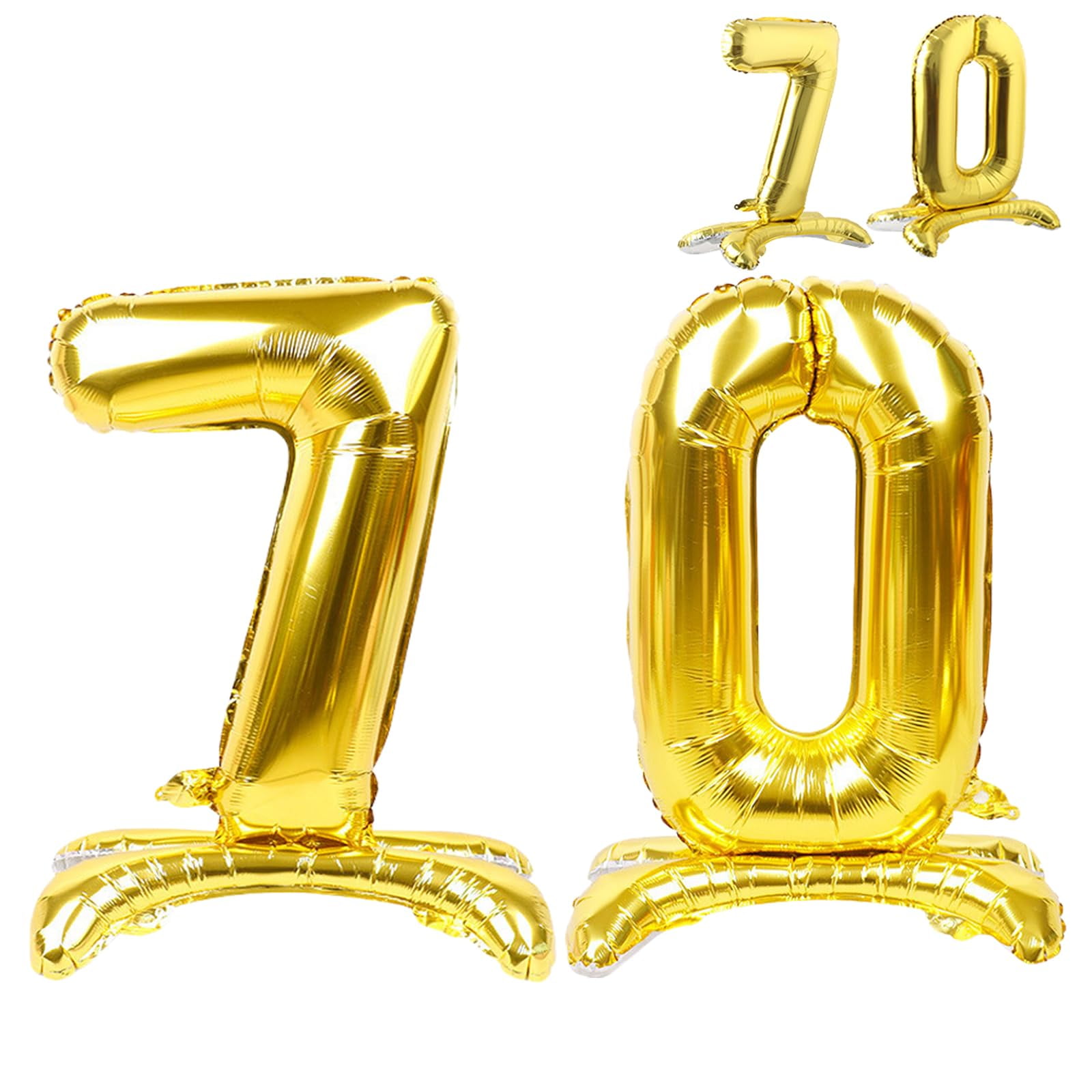 70 Balloon Numbers Gold MSF2 Giant Self Standing Number 70 Balloon ...