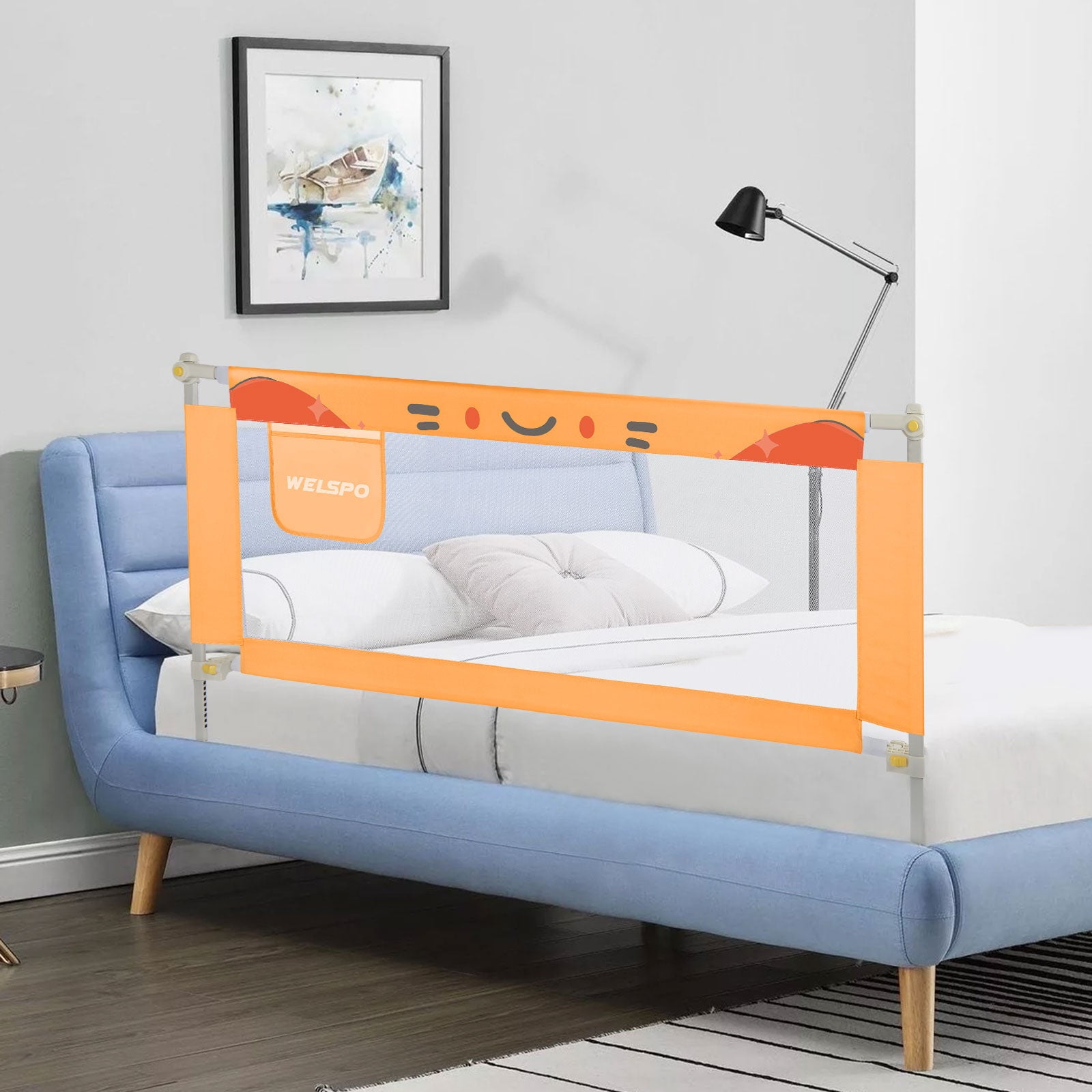 70" Bed Rail for Toddlers No Installation Fold Down Safety Baby Bed ...