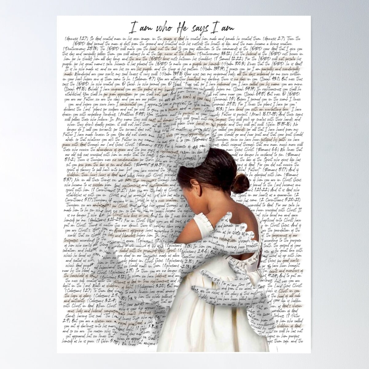 70 Bible Verses Wall Art On Identity For Bible Journaling Poster Wall ...