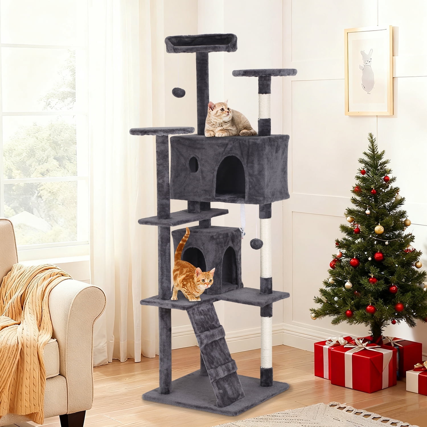 70" Cat Tree Cat Condo Cat Trees and Towers Multi-Level Activity Center ...