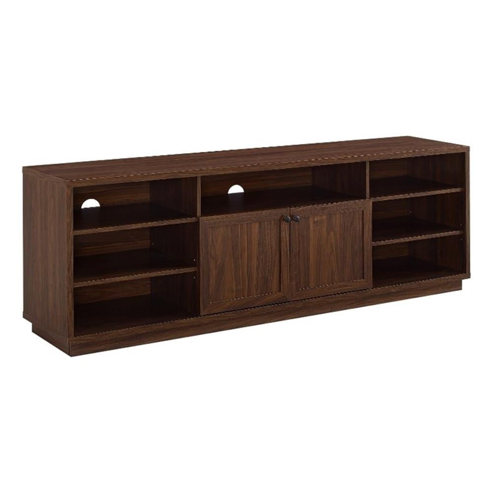 70" Contemporary Two-Door Wood Console - Dark Walnut - Walmart.com