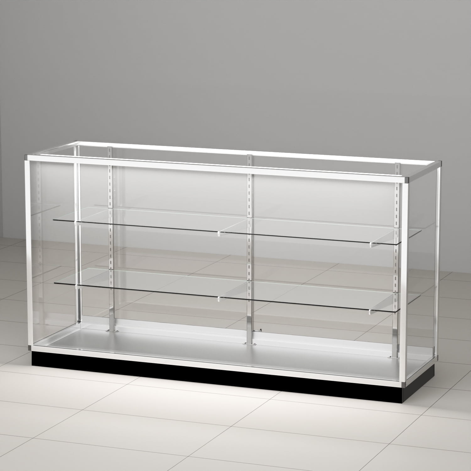 70”D * 20”W * 38”H - full vision glass display case - Walmart.com