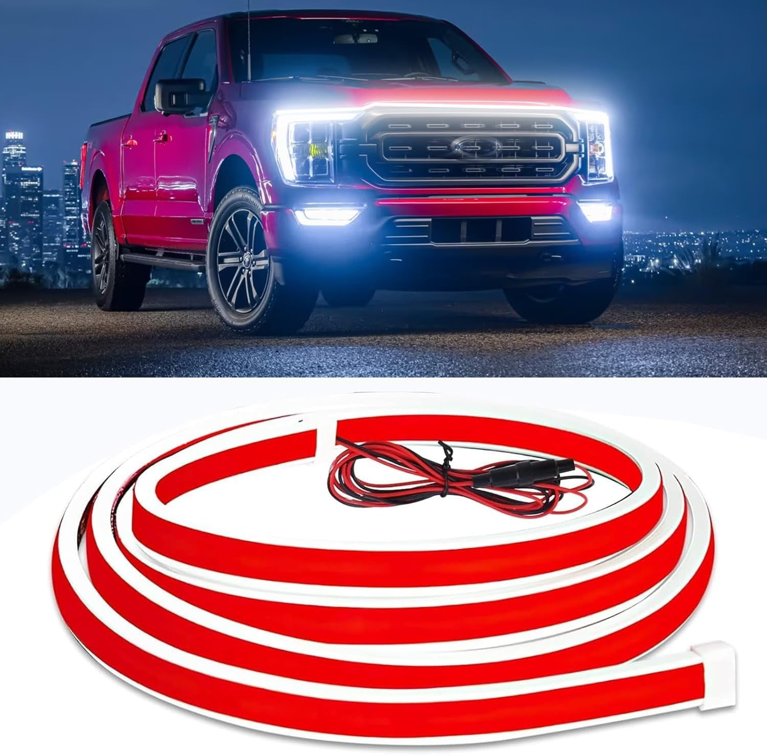 70" Dynamic Scan Start Up Car Hood Light Strip with Sequential Turn ...