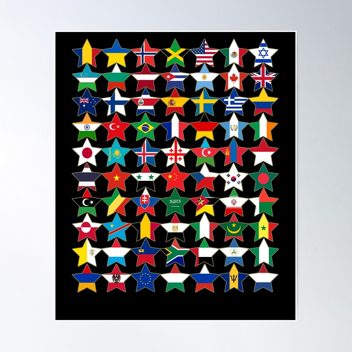 70 Flags Of The Countries Of The World, International Gift Poster Wall ...