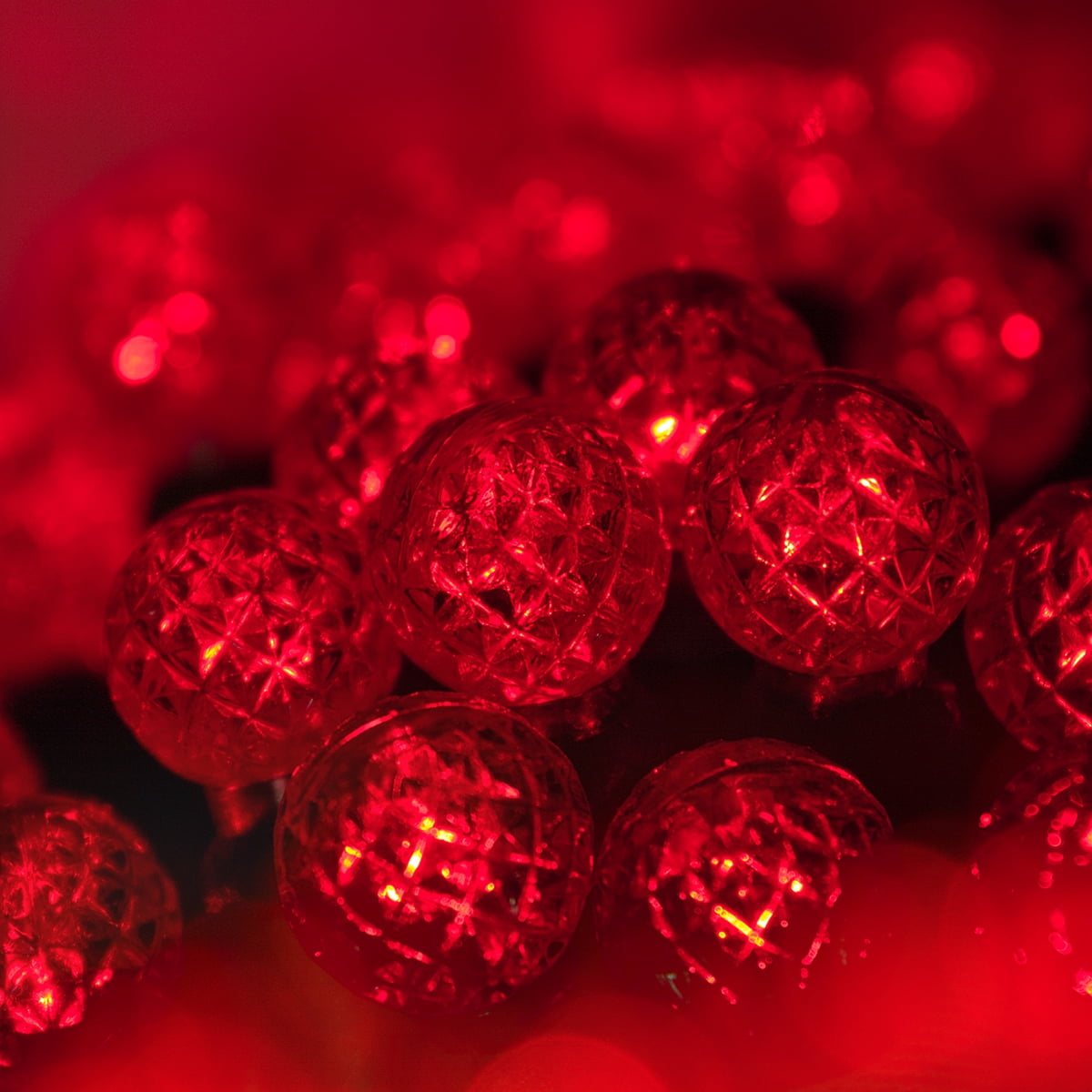 Wintergreen Lighting 70 Red G12 LED Globe Lights, 24ft Colored Exterior ...