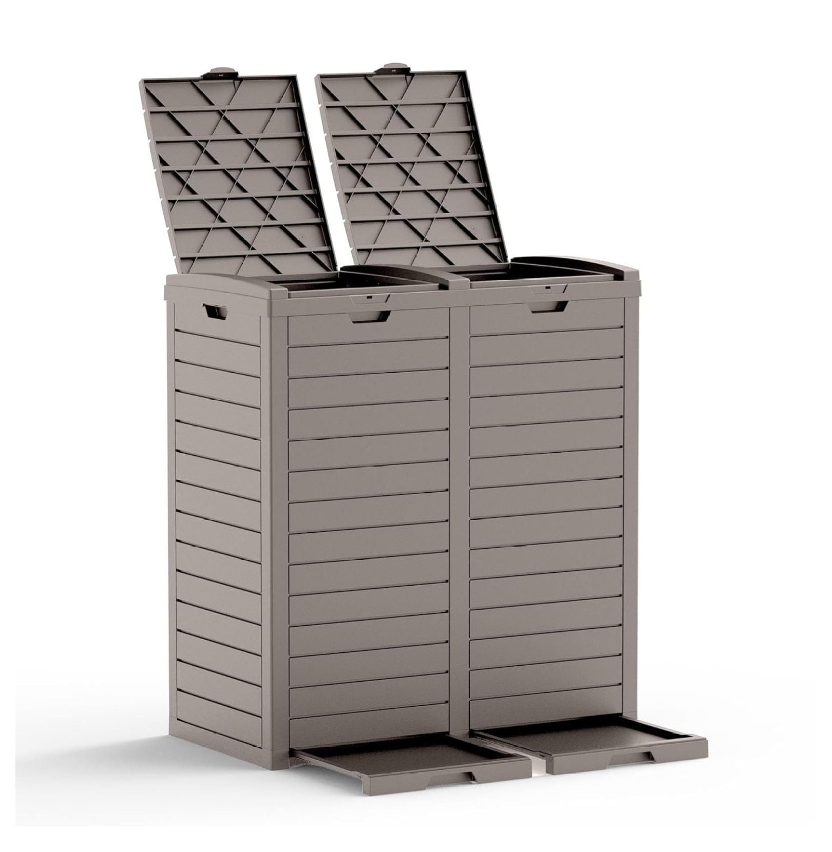 70 Gallon Outdoor Trash Can with Lid, Outdoor Trash Bin & Pull-Out ...