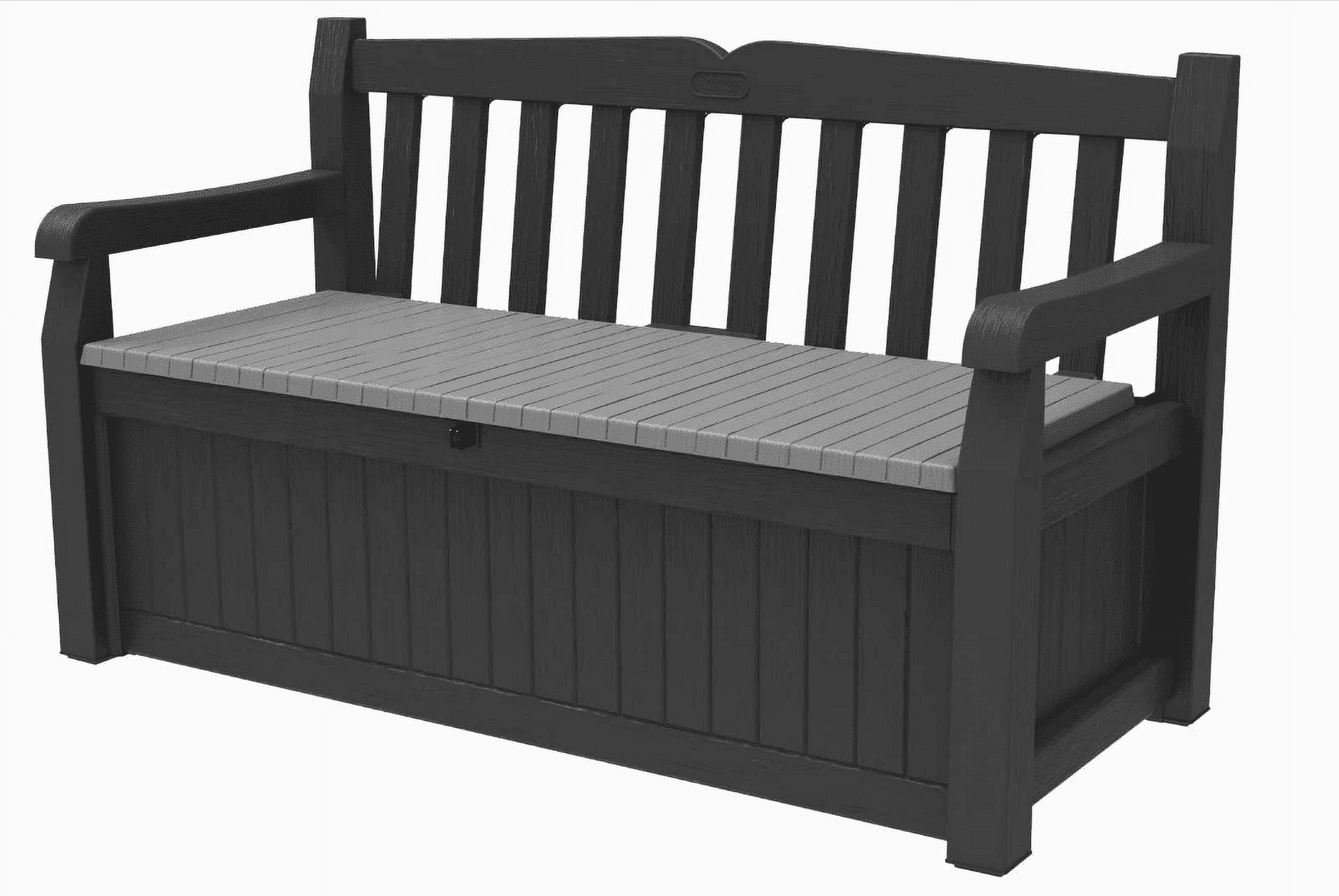 70 Gallon Storage Bench Deck Box for Patio Furniture, Front Porch Decor ...