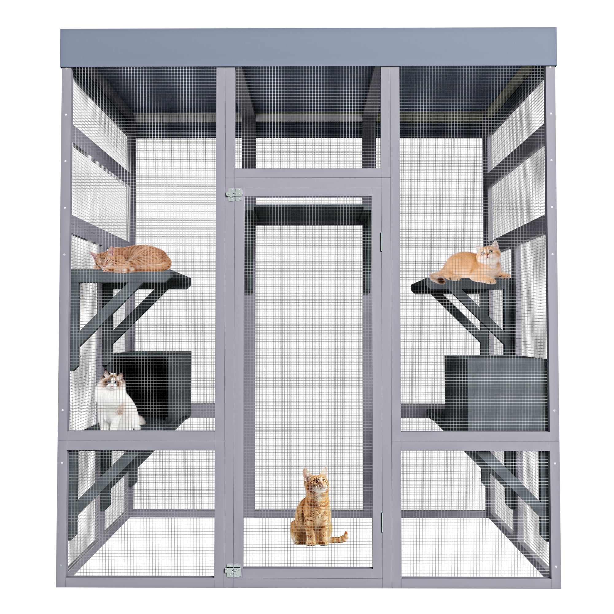 70＂H Catio Outdoor Cat Enclosure, Large Wood Cat House for Multiple ...